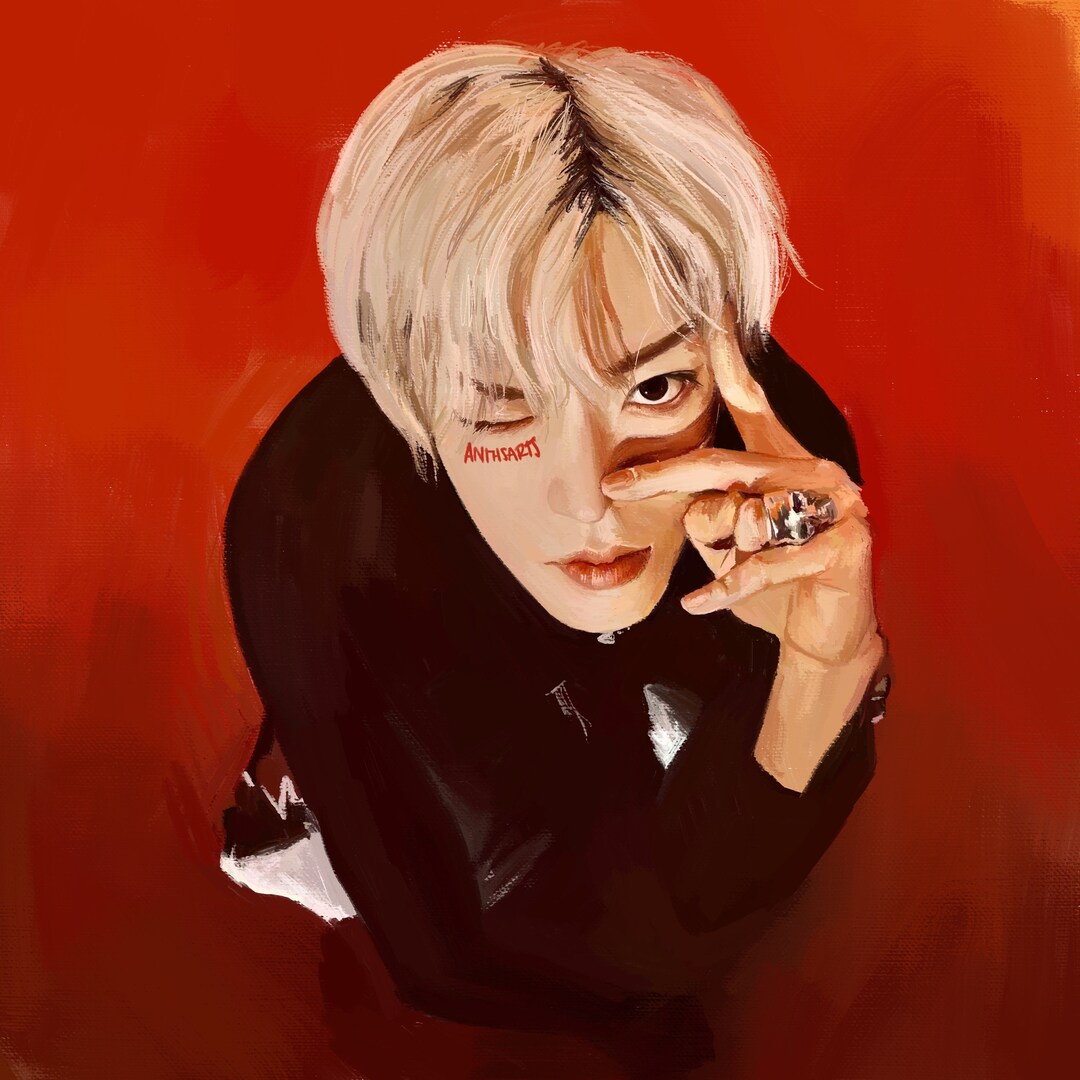 Red Background Yuta Print - Etsy