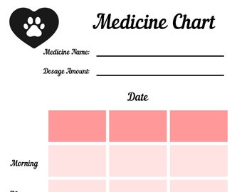 Digital Download: Printable Medicine Chart - Etsy