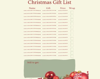 Printable Christmas Gift Tracker, Printable Christmas Planner ...