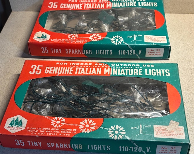 Vintage Christmas Lights in Box, Vintage Glower String Lights, Tulip ...