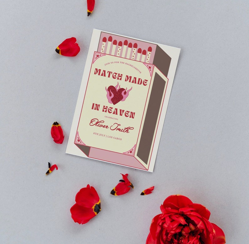 Match Made in Heaven Bachelorette Invitation and Itinerary - Etsy