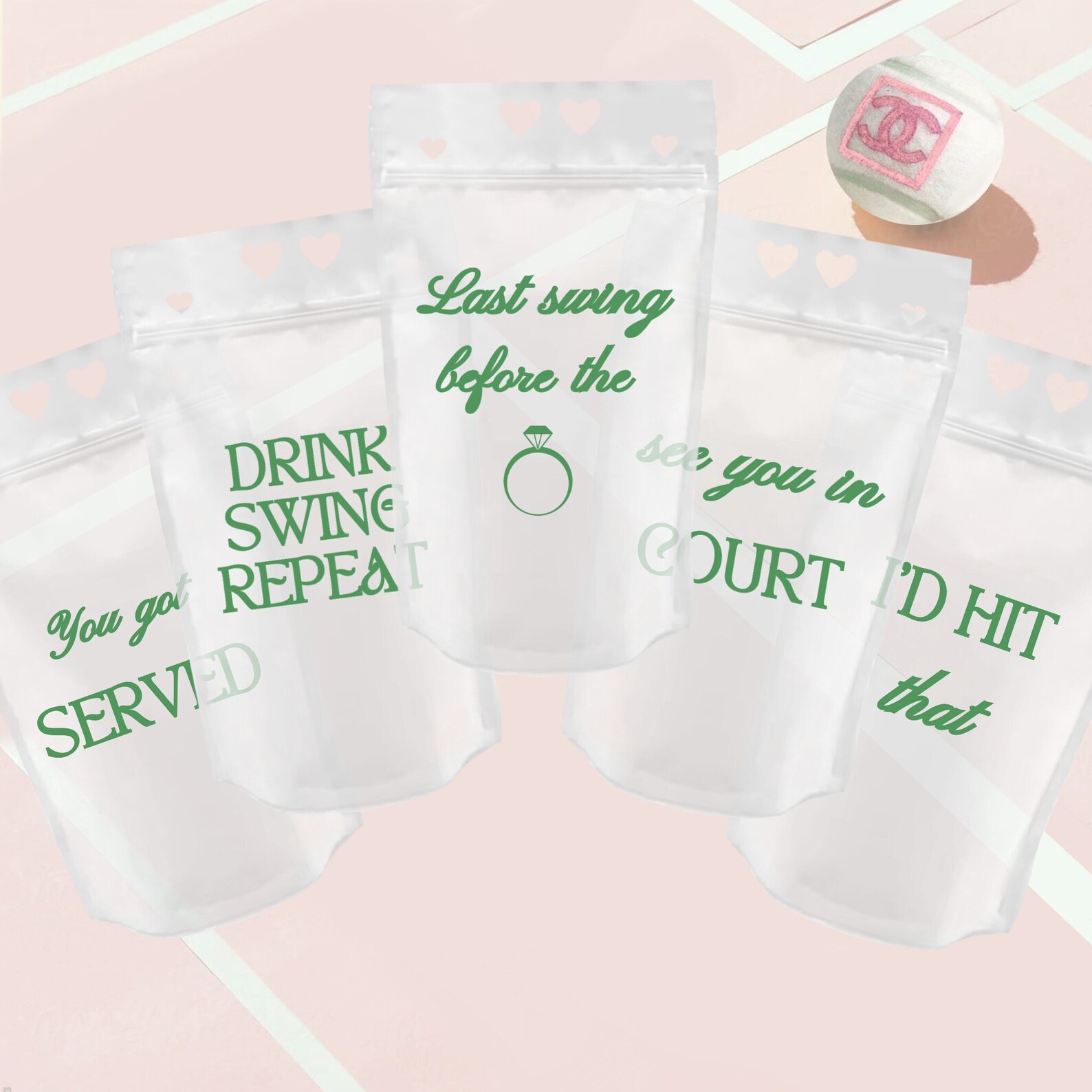 Country Club Party Drink Pouches A Perfect Match Party Theme Pouches ...