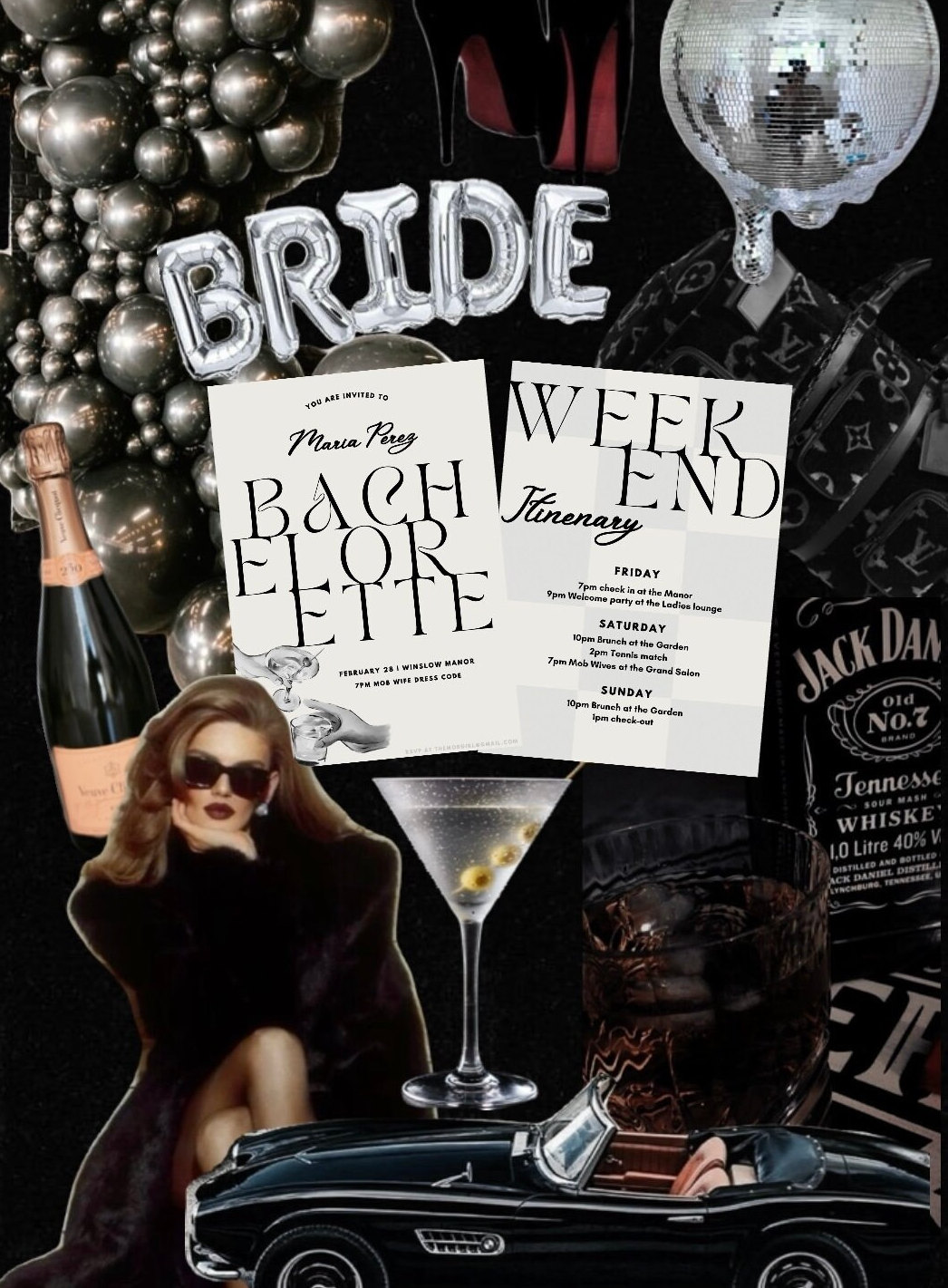 Mob Wife Party Invitation and Itinerary Template Mob Wife Bachelorette ...