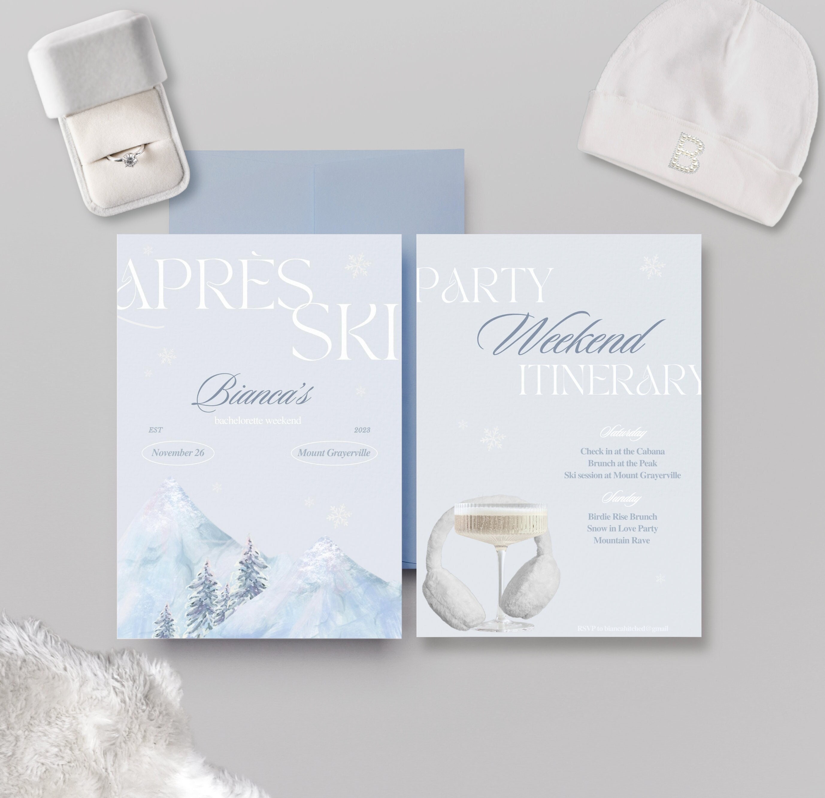 Apres Ski Bachelorette Party Invitation and Itinerary | Snow in Love ...
