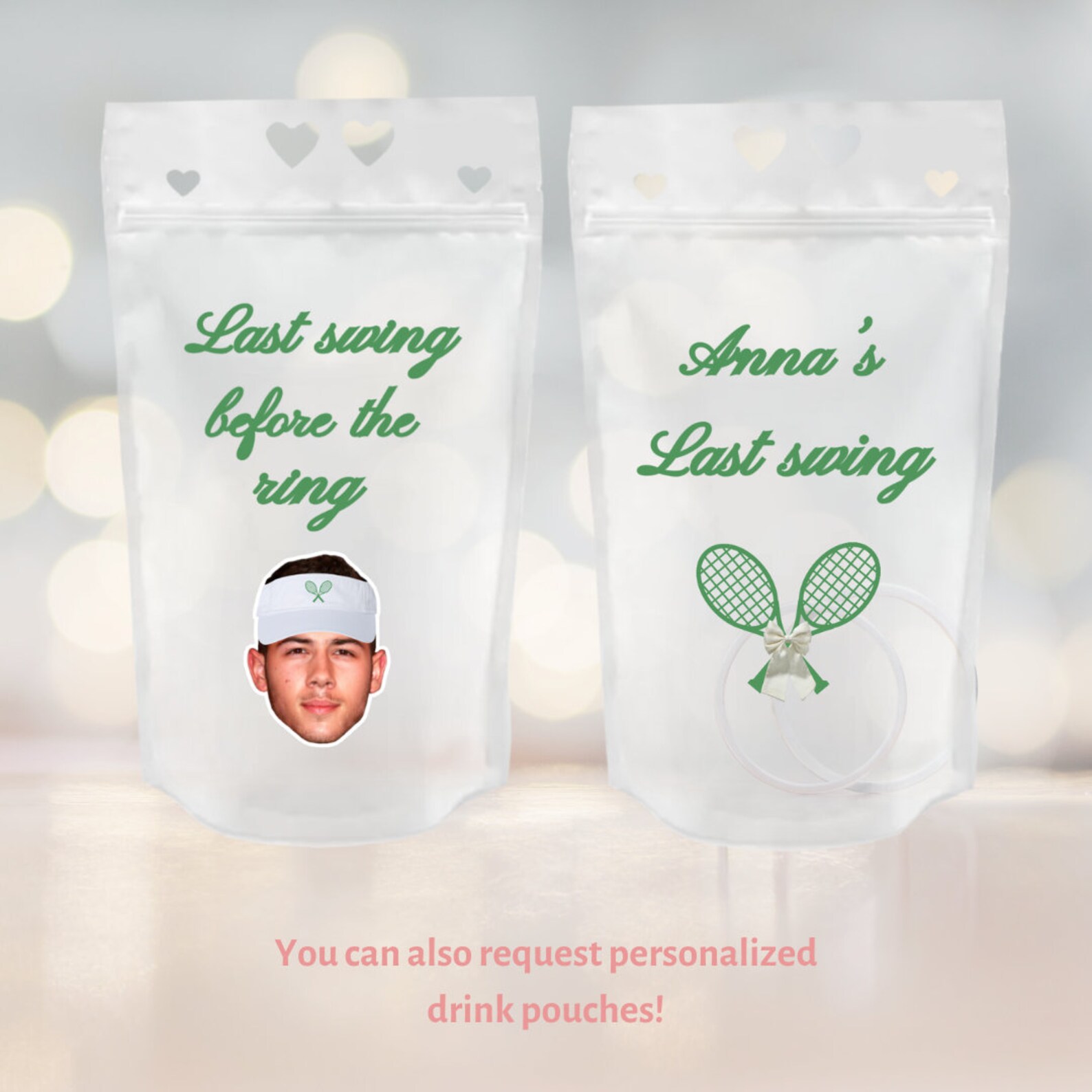 Country Club Party Drink Pouches A Perfect Match Party Theme Pouches ...