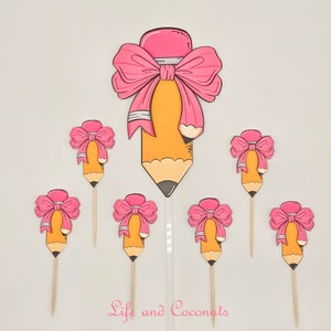 Back to School Pencil Cupcake Toppers A Cute Addition to the School ...