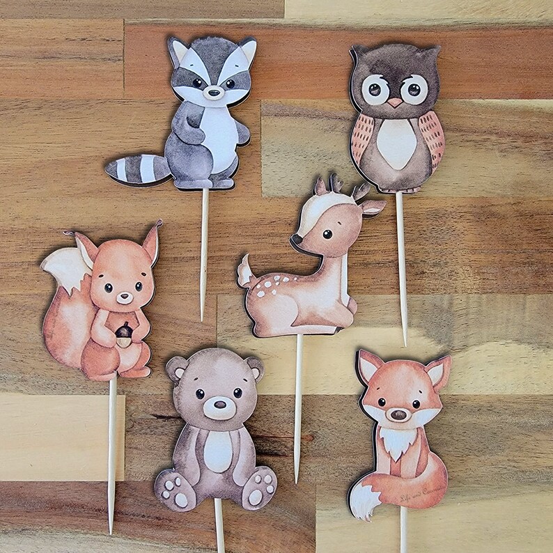 Forest Animal Cupcake Toppers - Woodland Baby Shower, Birthday Party ...