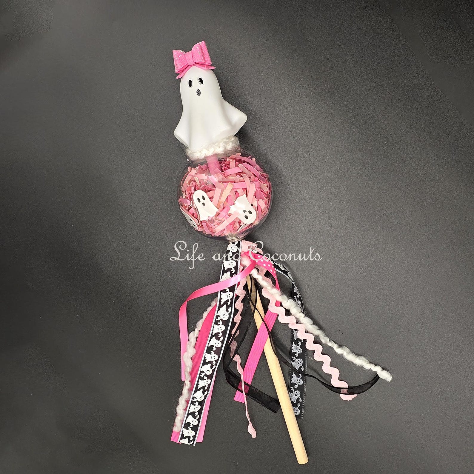 Cute Shaker Ghost Wand, Halloween Boo Basket Gift, Pink Girly Ghost ...