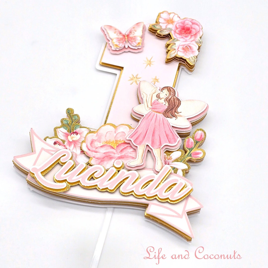 Personalized Fairy Cake Topper for Magical First Birthday - Enchanting ...