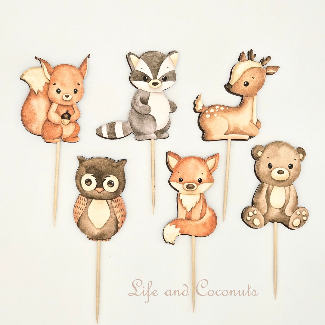 Forest Animal Cupcake Toppers - Woodland Baby Shower, Birthday Party ...