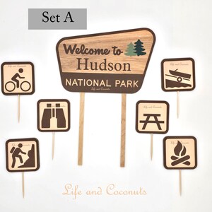 Customizable National Park Sign Cake Topper, Camping Bachelorett, Happy ...