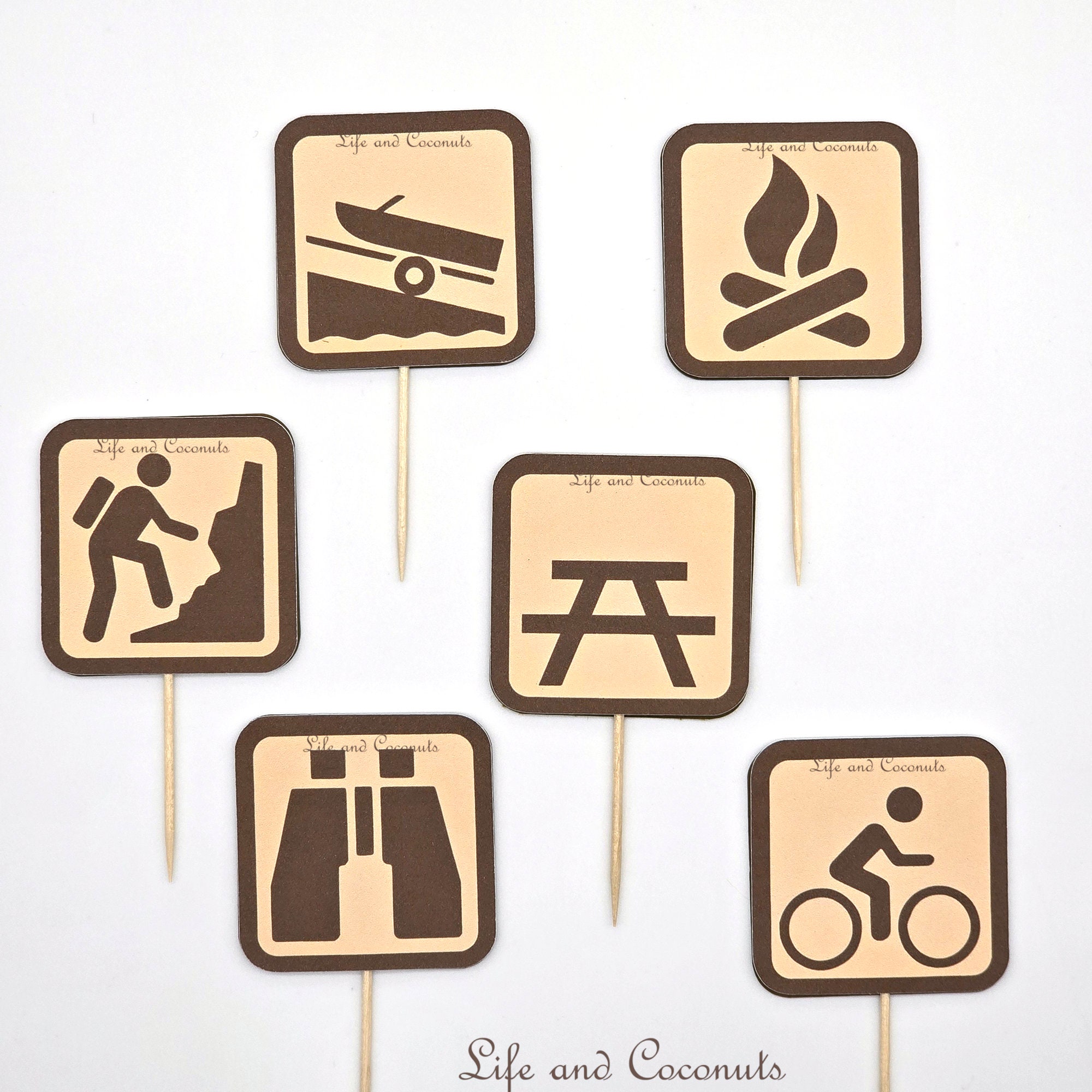 Recreation Park Signs Cupcake Toppers, National Park Theme Party ...