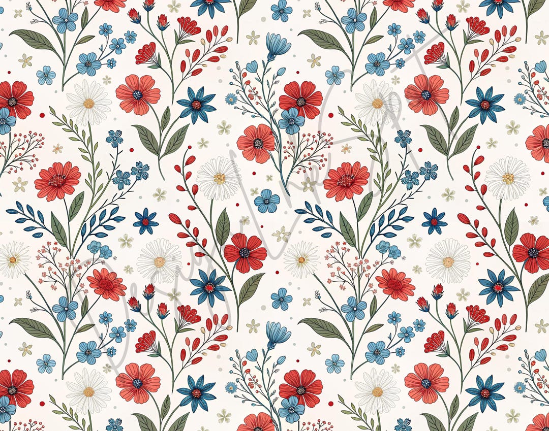 Wildflower Garden Floral Seamless Pattern for Crafts and Design - Etsy