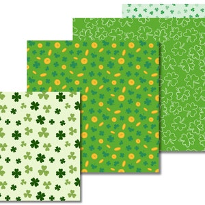 Seamless Digital Paper PACK : St. Patrick's Day Edition With Clover ...