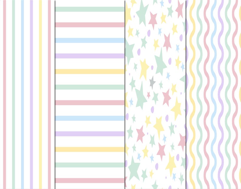 Essential Pastel Digital Paper Pack. 70 Papers. Patterns Scrapbooking ...