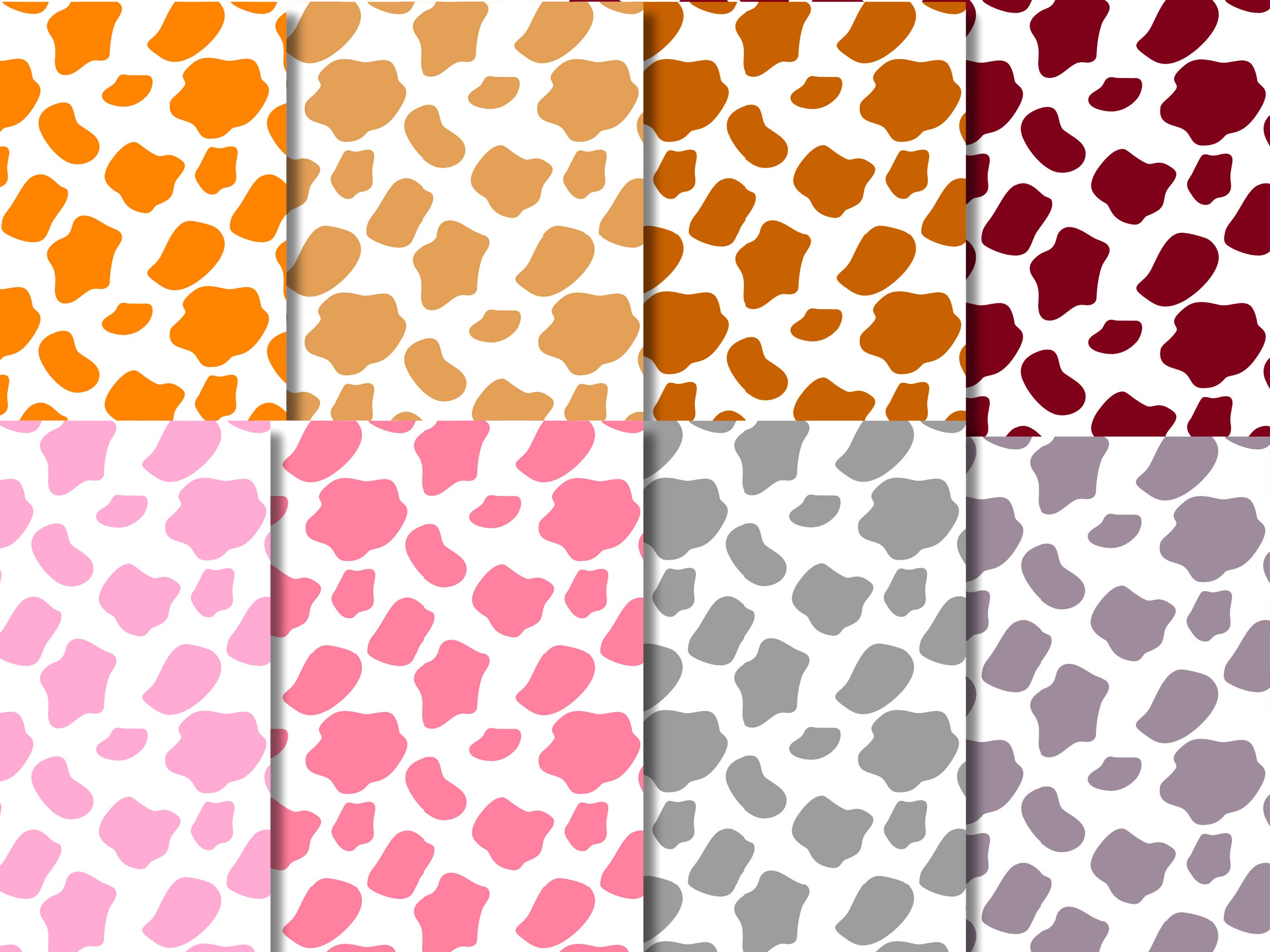 Colorful Cow Print Digital Paper:printable Animal Print Backdrop ...