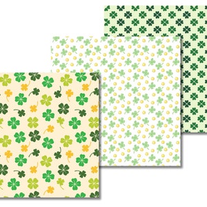 Seamless Digital Paper PACK : St. Patrick's Day Edition With Clover ...