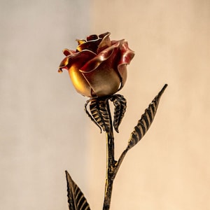 Hand Forged Iron Rose - Romantic Metal Gift of Everlasting Love - 6th ...