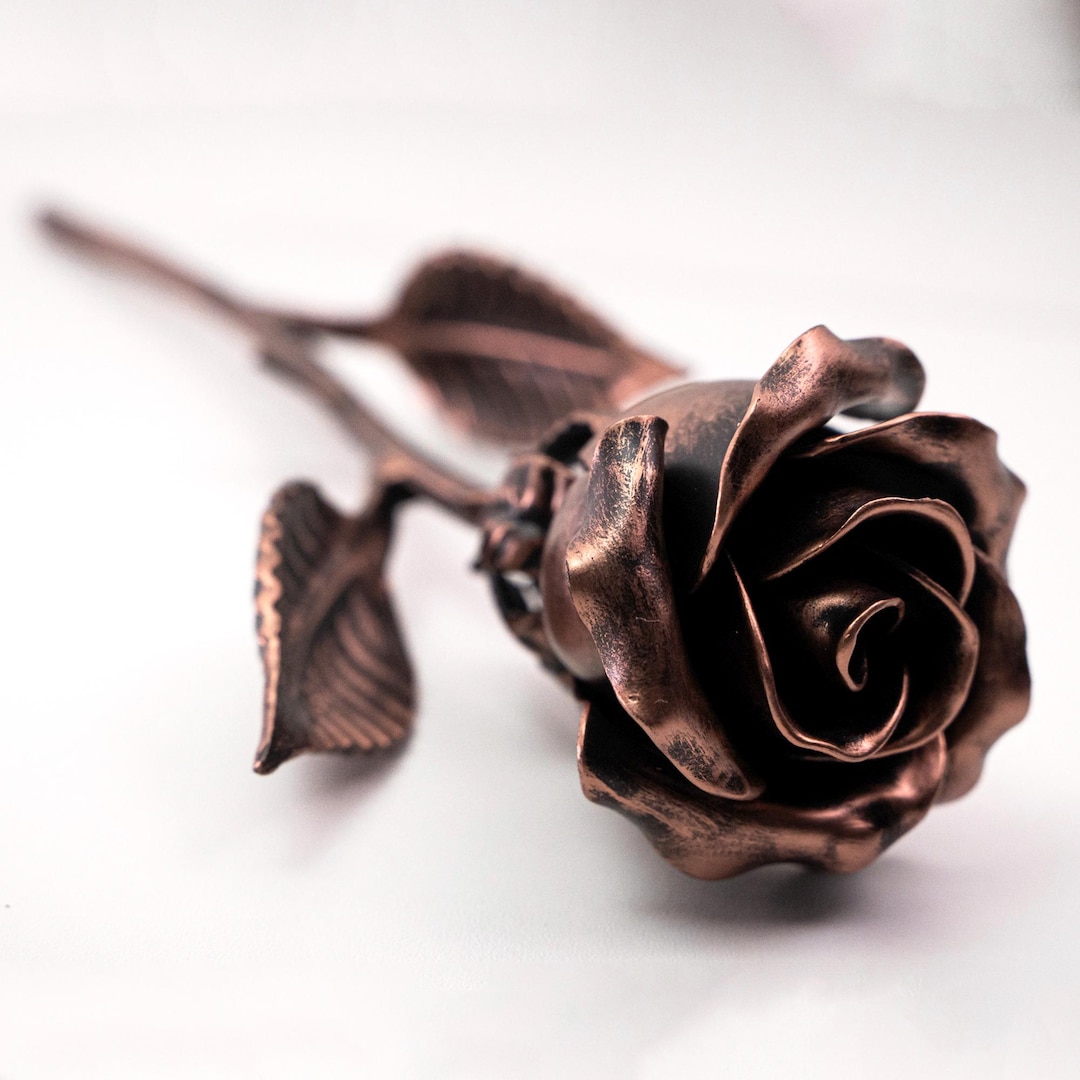 Handcrafted Copper Stained Rose - 7th Anniversary Gift for Wife ...