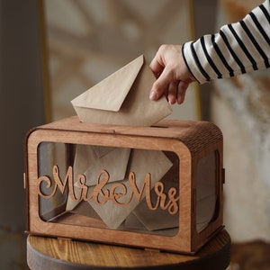 Card Box for Wedding Reception, Personalized Card Box, Rustic Money Box ...