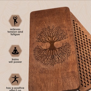 Sadhu Board for Yoga Practice, Acupuncture Massage, Wooden Nail Board ...