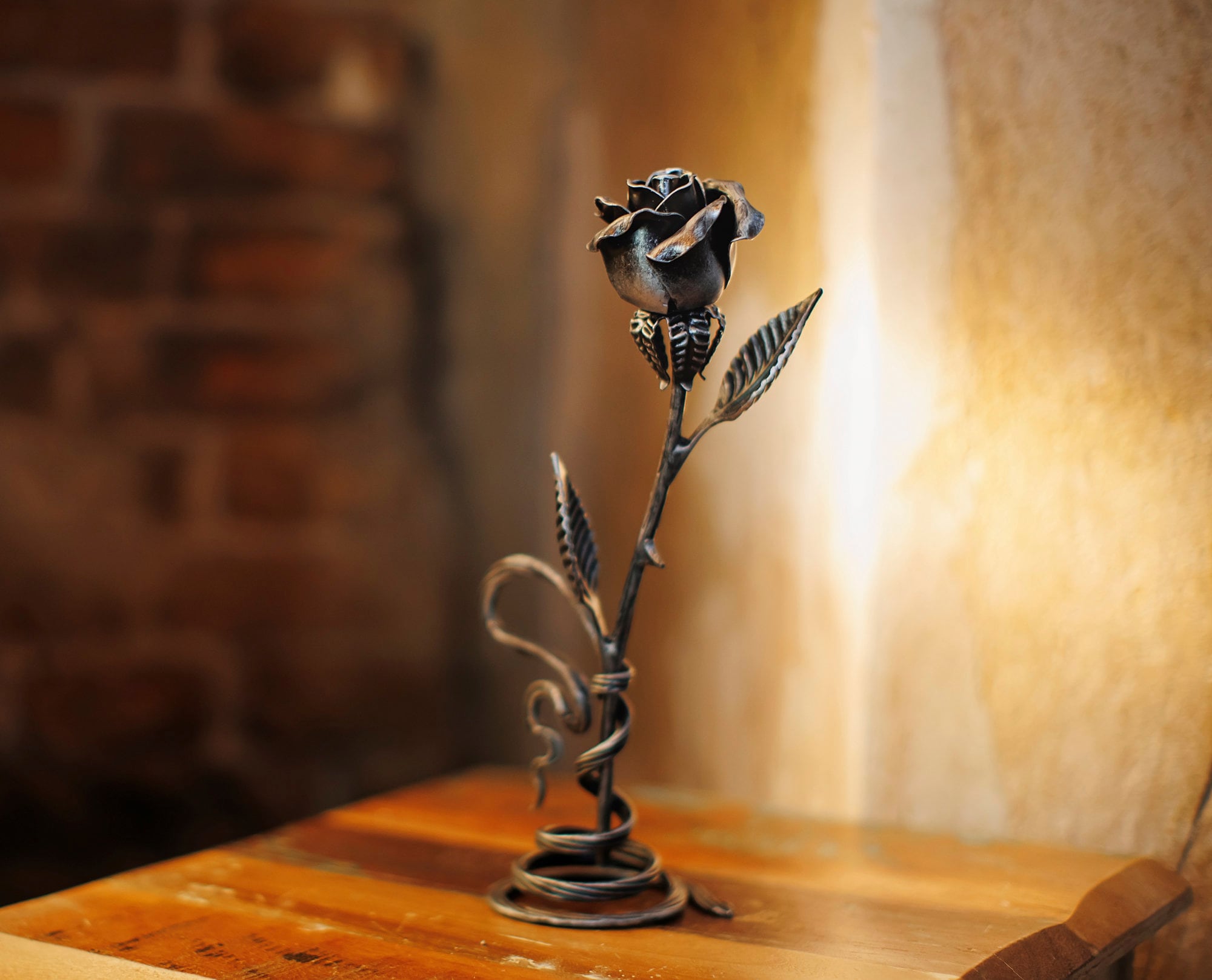 Hand Forged Iron Rose Sculpture Gift of Everlasting Love - Etsy