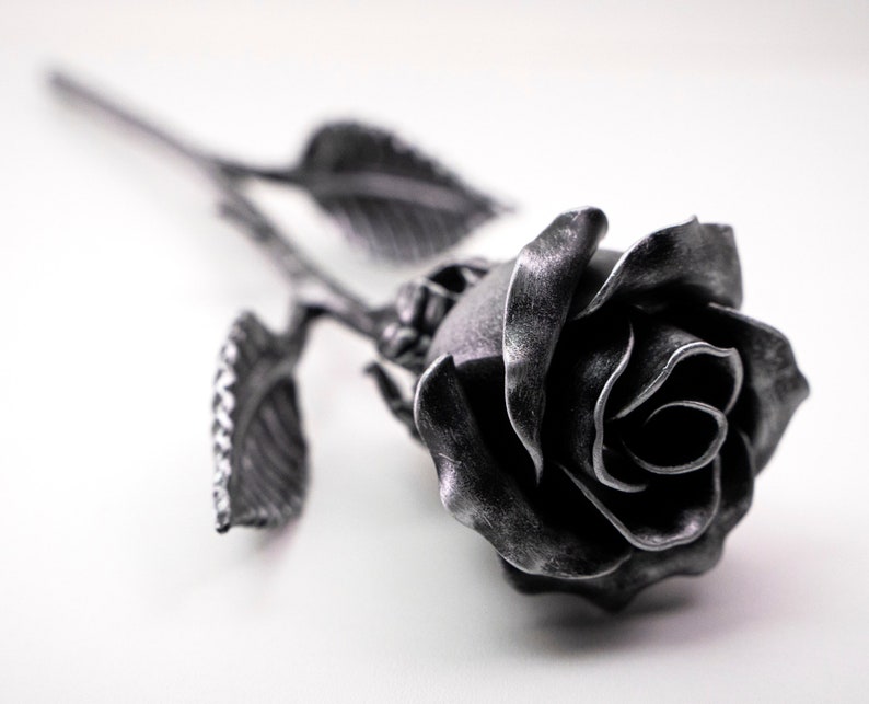 Hand Forged Iron Rose Sculpture Gift of Everlasting Love - Etsy