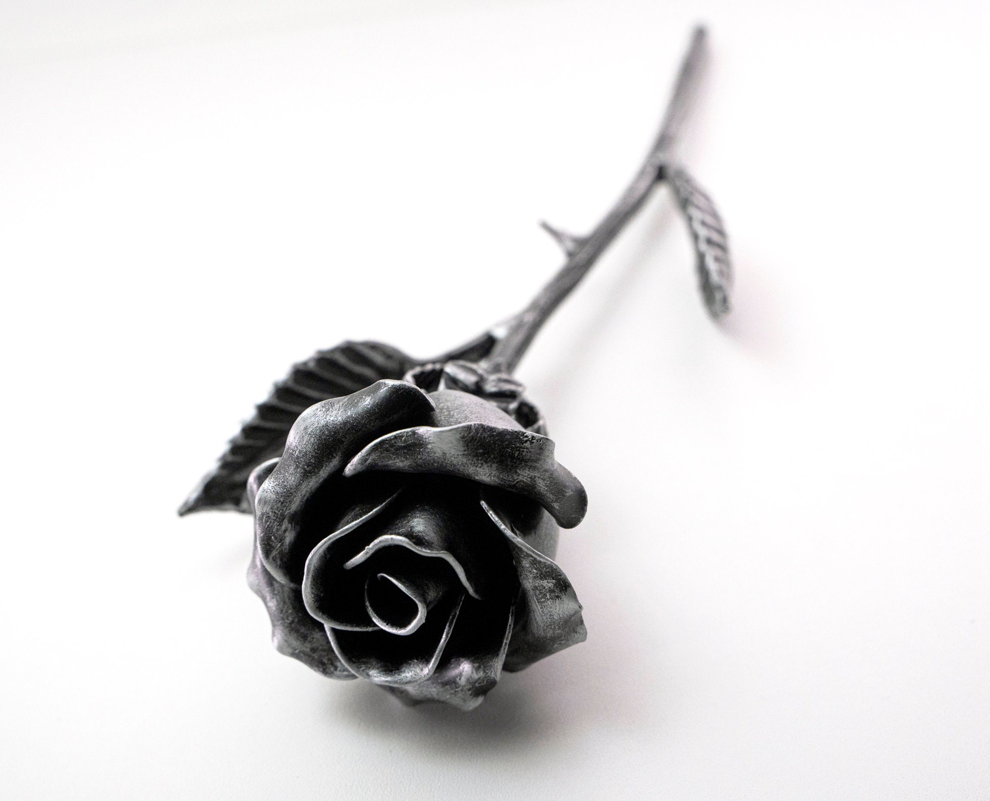 Hand Forged Iron Rose Sculpture Gift of Everlasting Love - Etsy