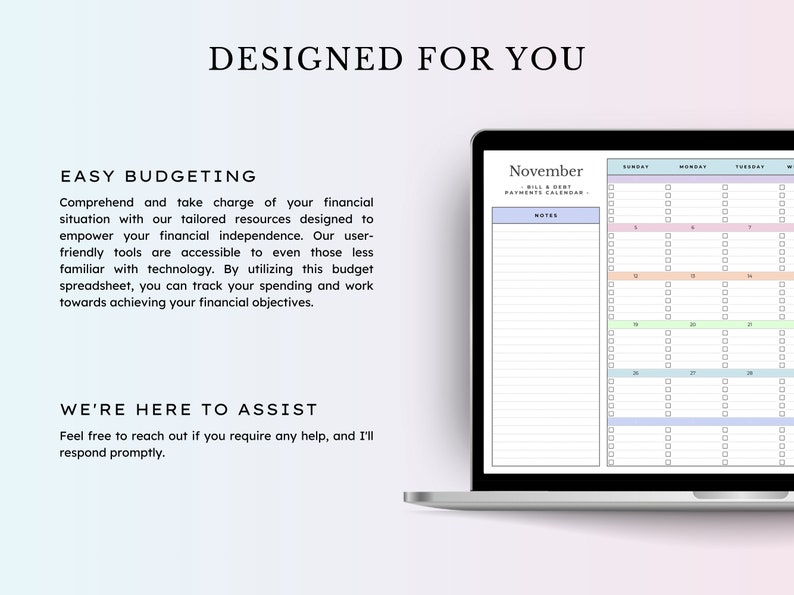 Bill Tracker Spreadsheet, Excel Google Sheets Bill Calendar, Monthly ...