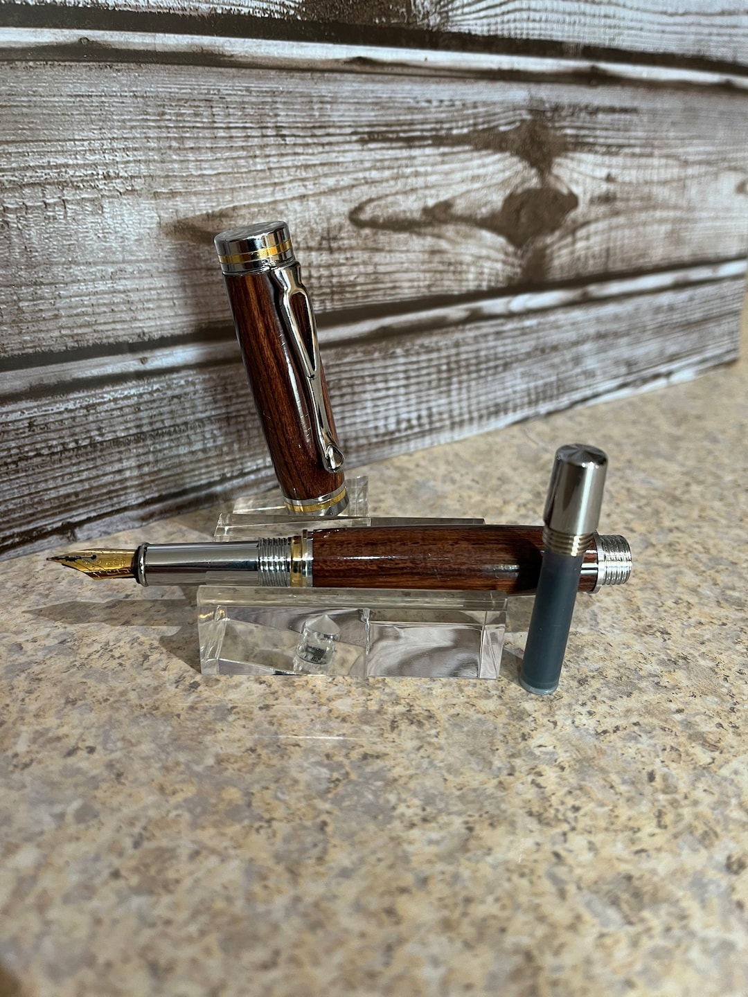 Hand Turned Walnut Fountain Pen With Extra Ink Refill. for a Person Who ...