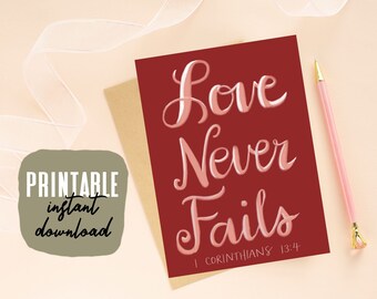 Scripture Valentine Cards, 6 Printable Bible Verse Valentines, 5x7 ...