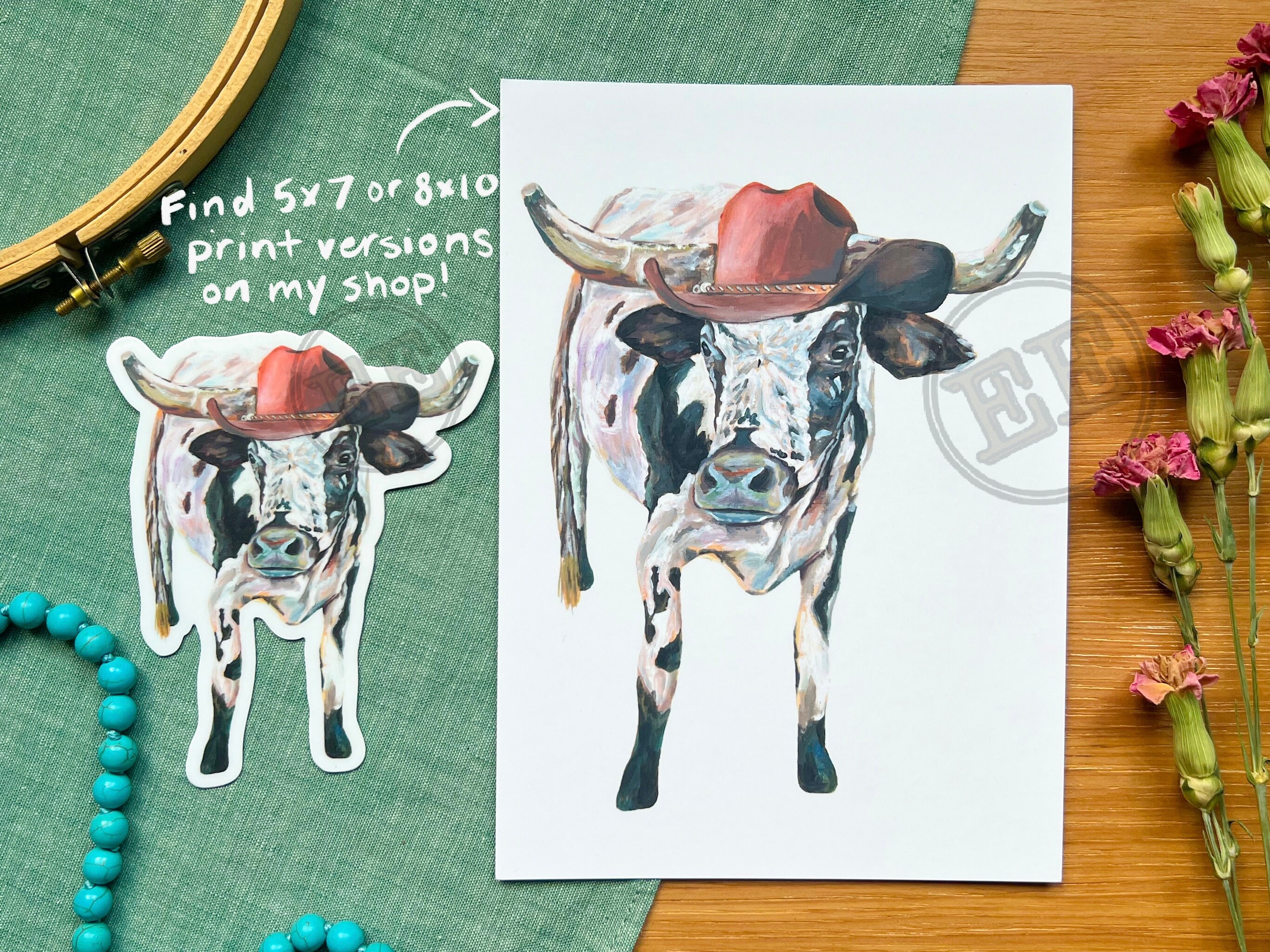 Western Steer Sticker Southern Steer Sticker Longhorn Sticker Cowboy ...