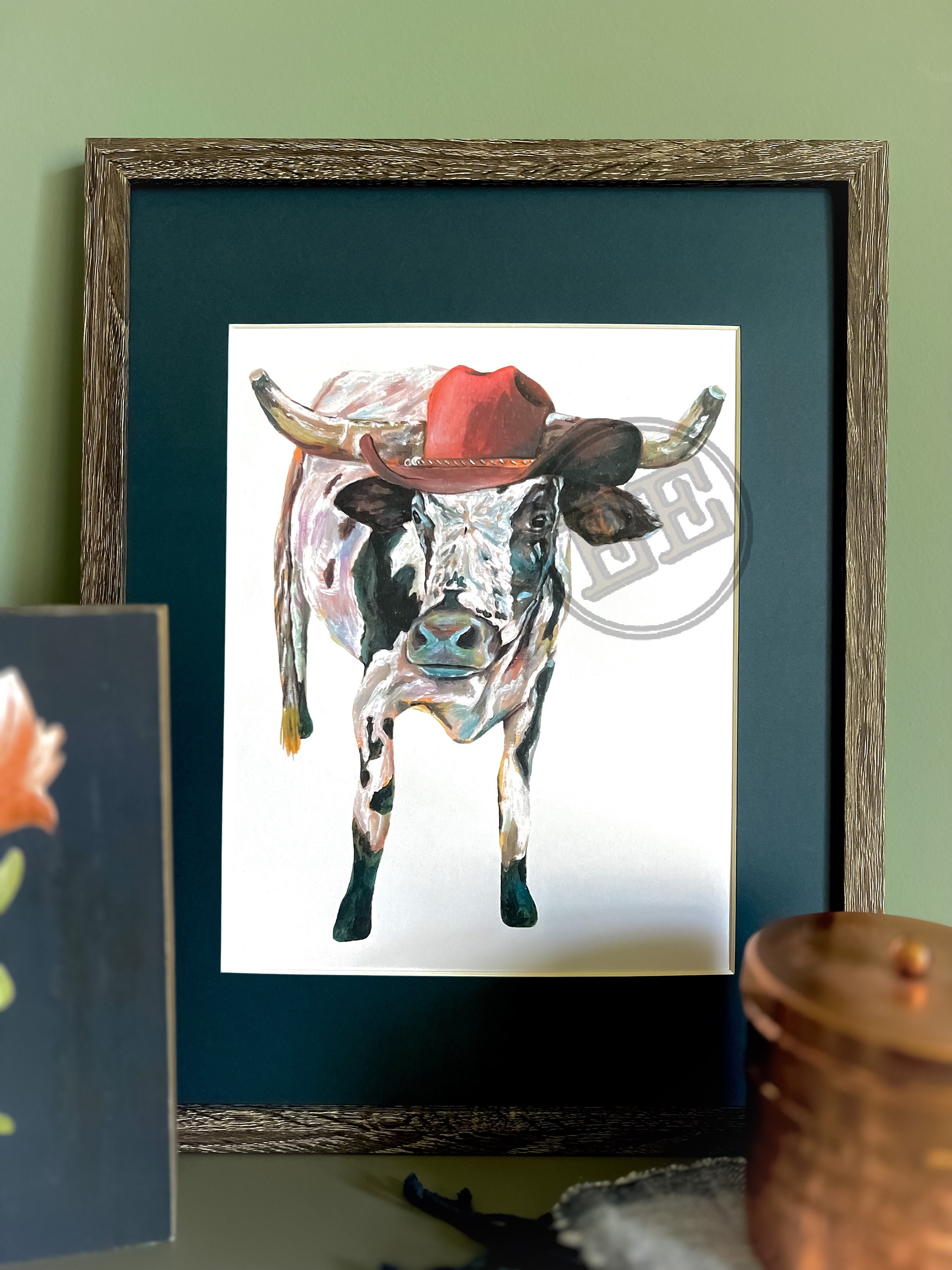 Steer Art Print 8x10 Western Aesthetic Home Decor Print Longhorn Wall ...
