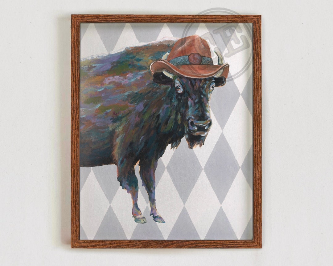 Bison Art Print 8"x10" Western Aesthetic Home Decor Print Buffalo Wall ...