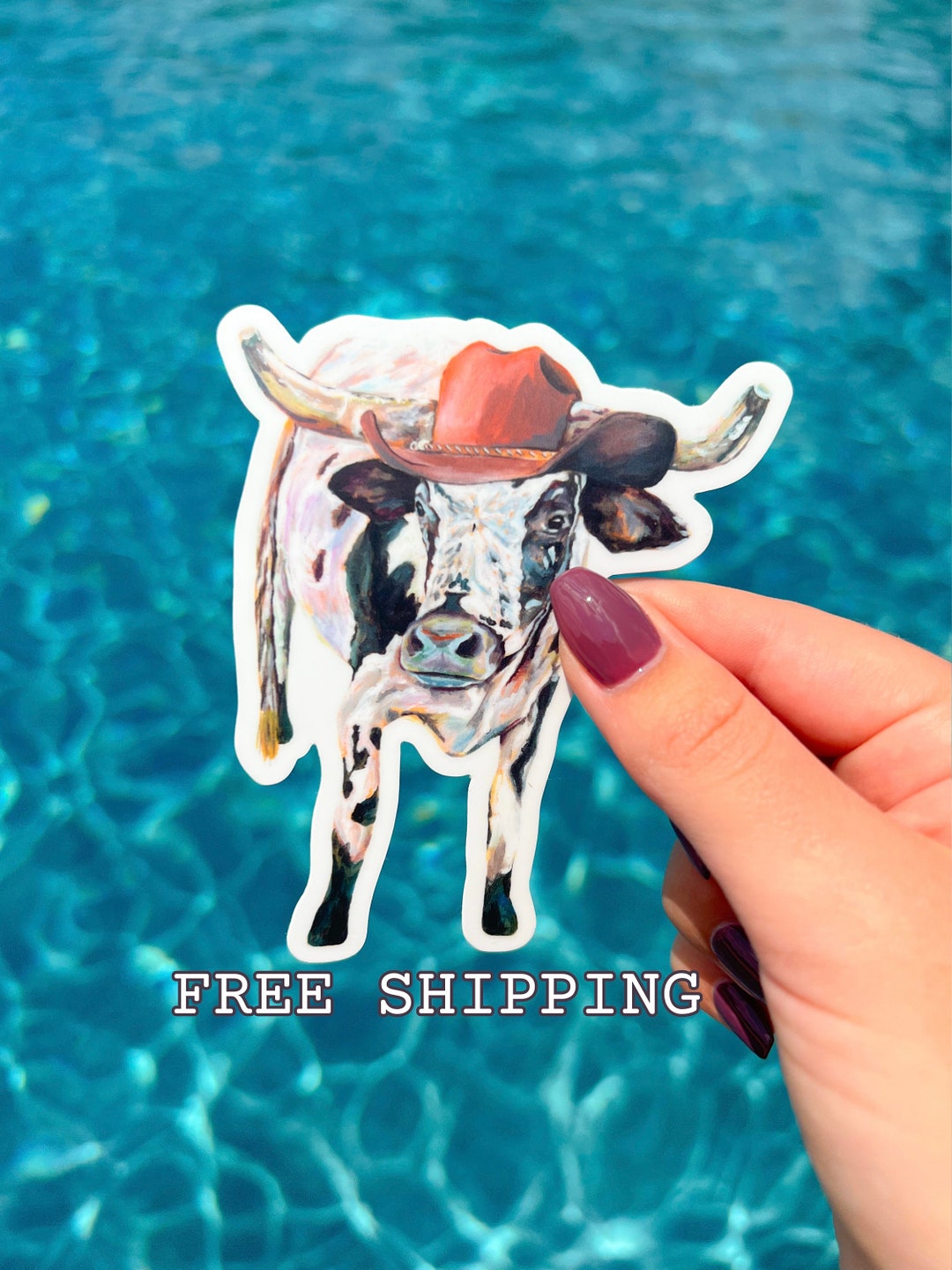 Western Steer Sticker Southern Steer Sticker Longhorn Sticker Cowboy ...