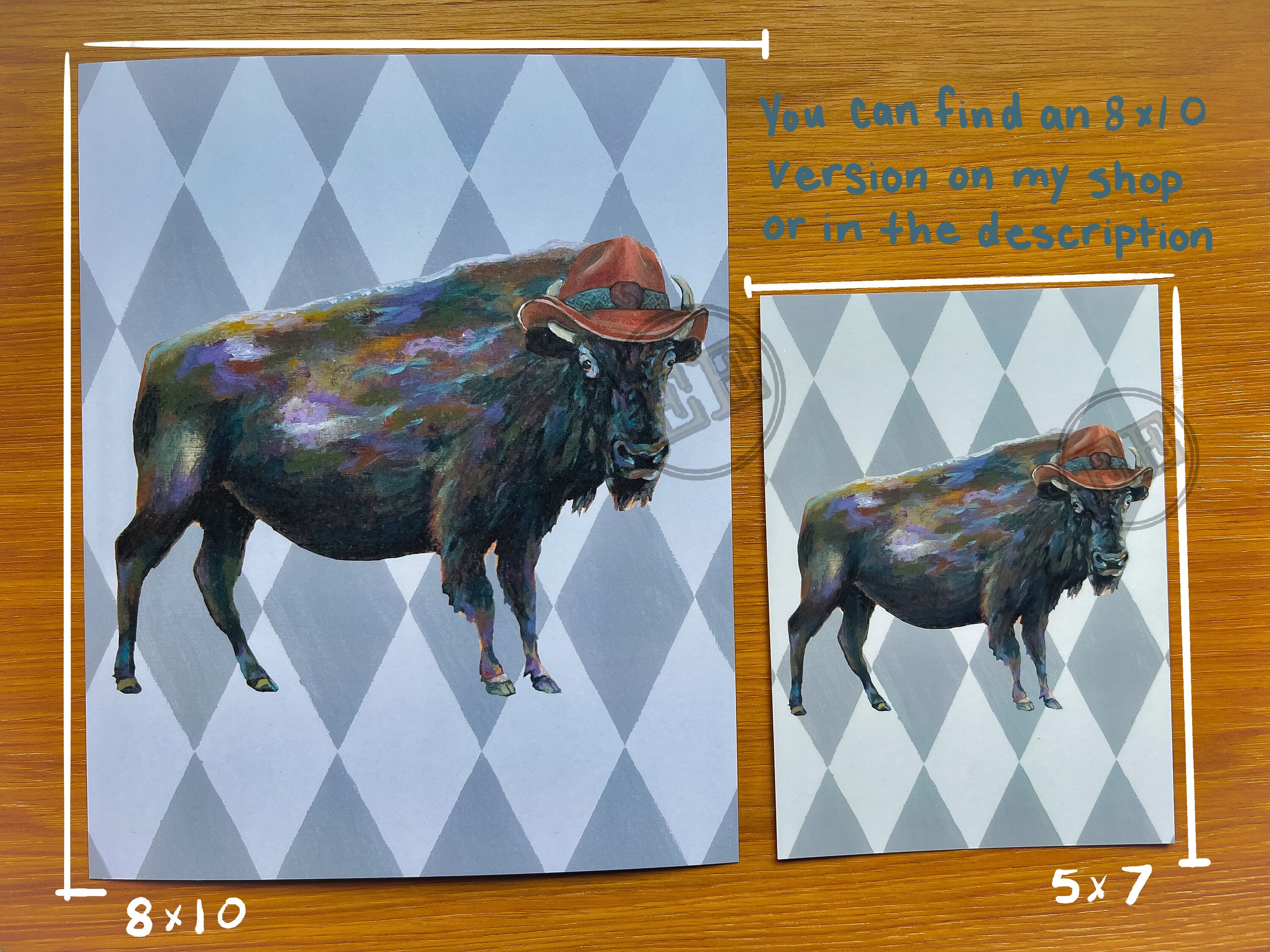 Bison Art Print 5x7 Western Aesthetic Home Decor Print Buffalo Wall Art ...