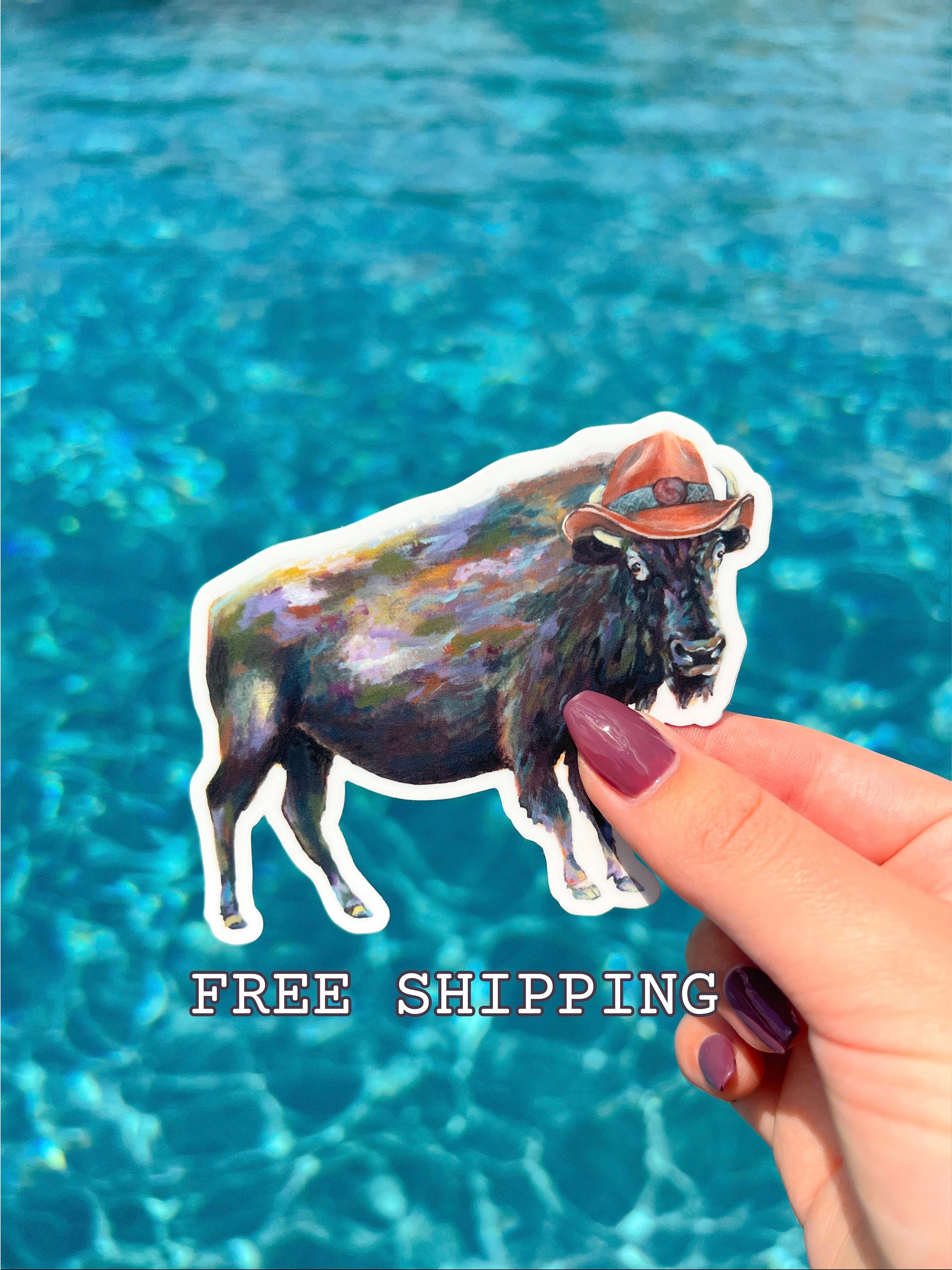Bison Sticker Western Aesthetic Sticker Punchy Buffalo Sticker ...