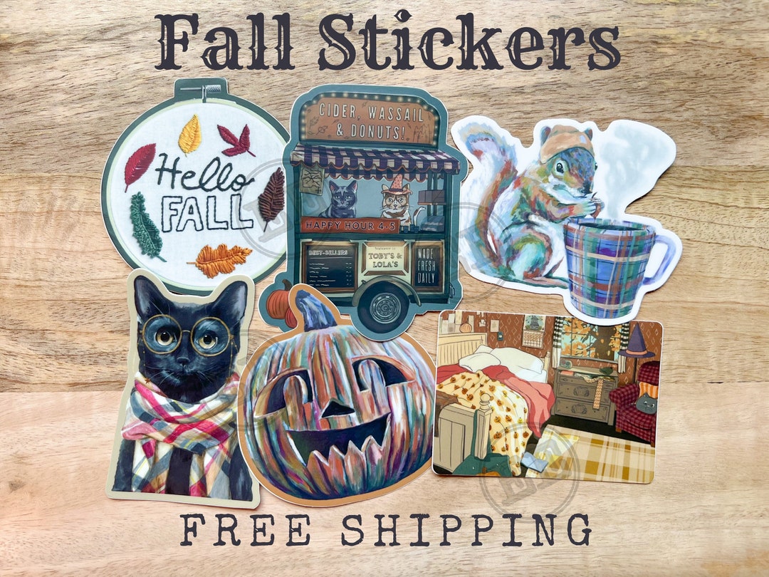 Charming Fall Sticker Set Vintage Halloween Stickers Cozy Fall Sticker ...