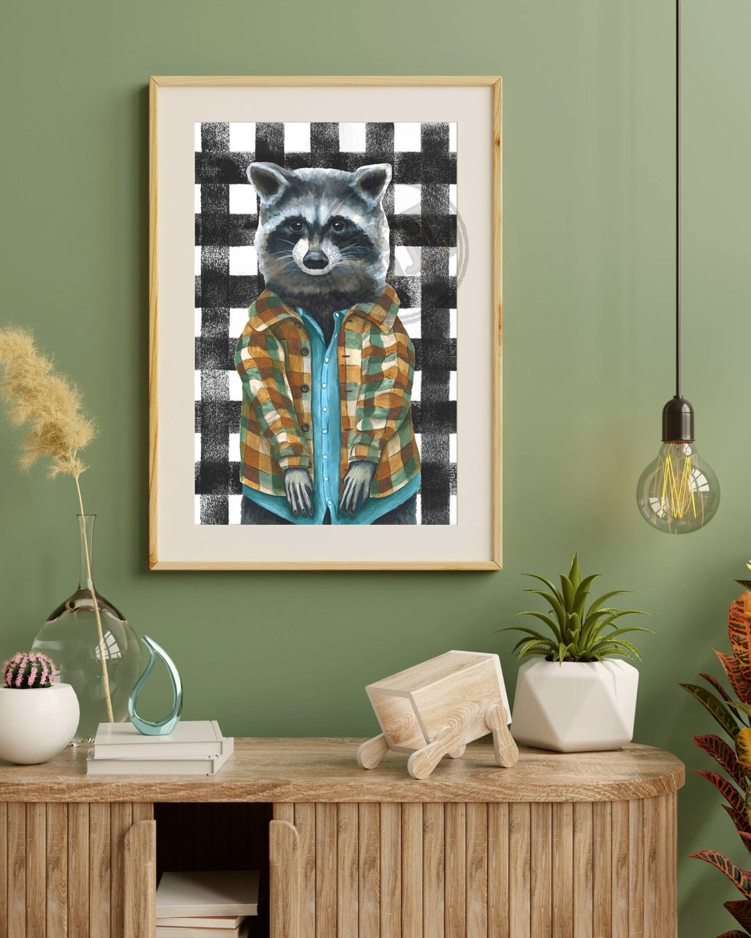 PRINTABLE Raccoon Art Print Vintage Raccoon Home Decor Cute Raccoon ...