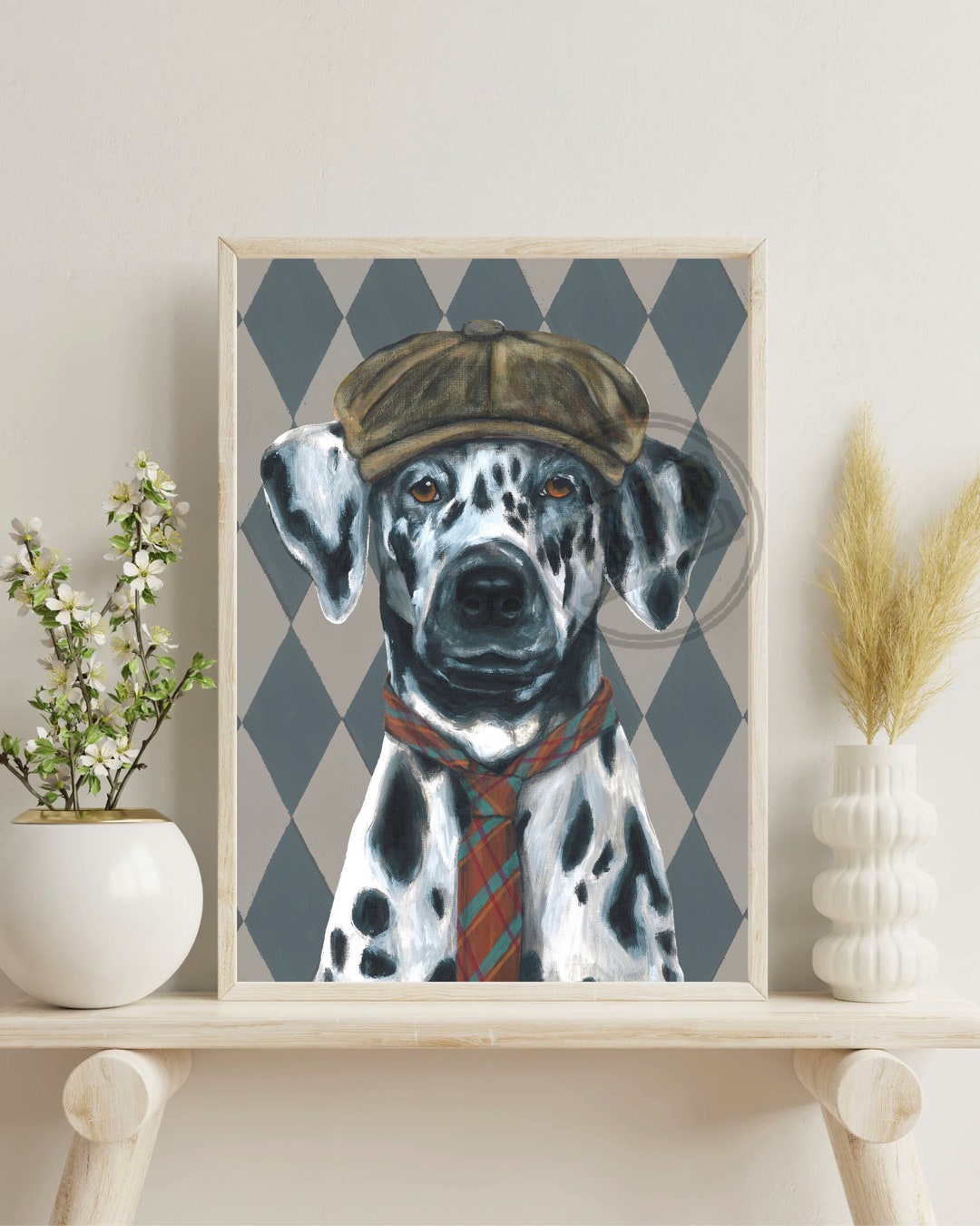 PRINTABLE Dalmatian Art Print Vintage Dalmatian Home Decor Cute ...