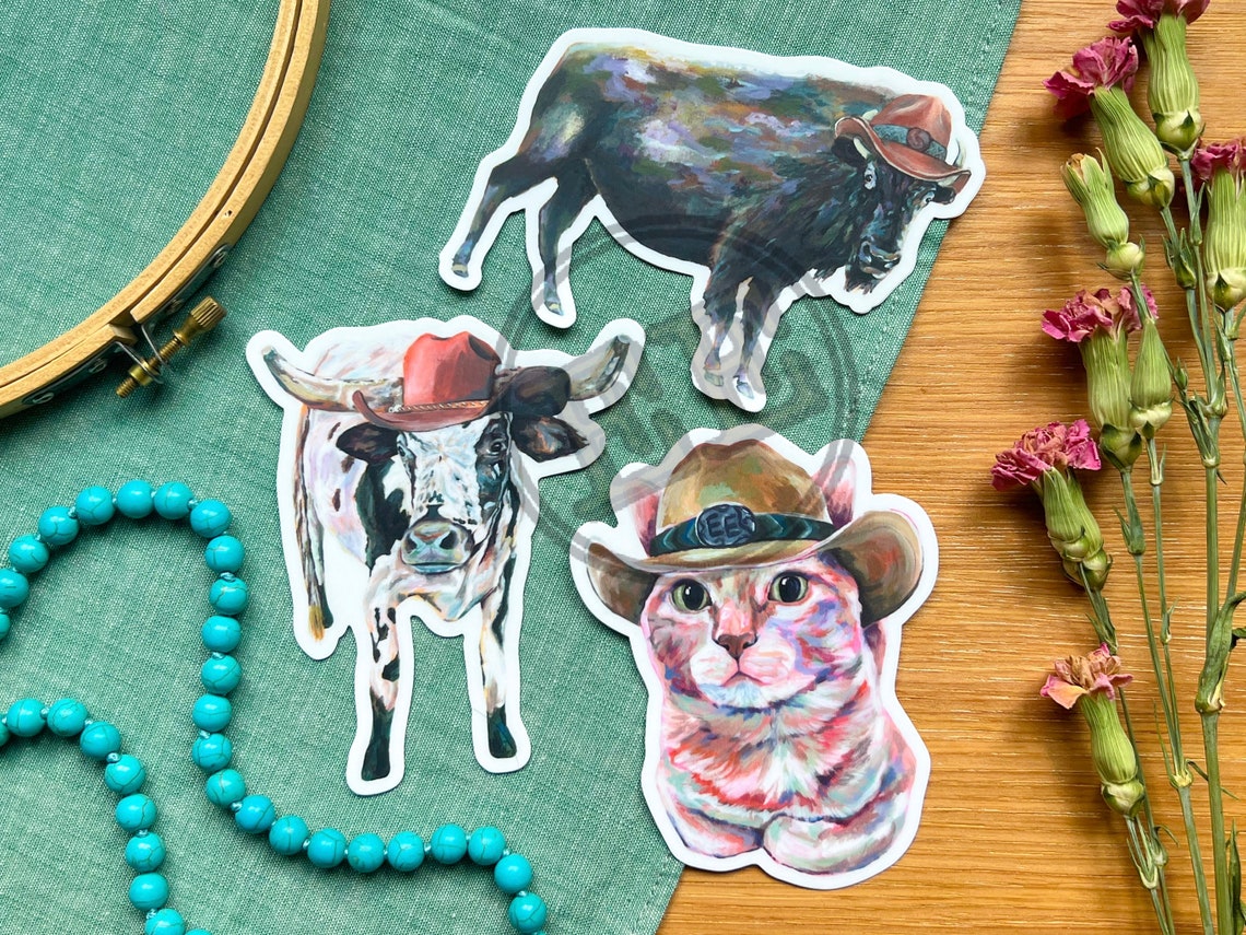 Western Steer Sticker Southern Steer Sticker Longhorn Sticker Cowboy ...