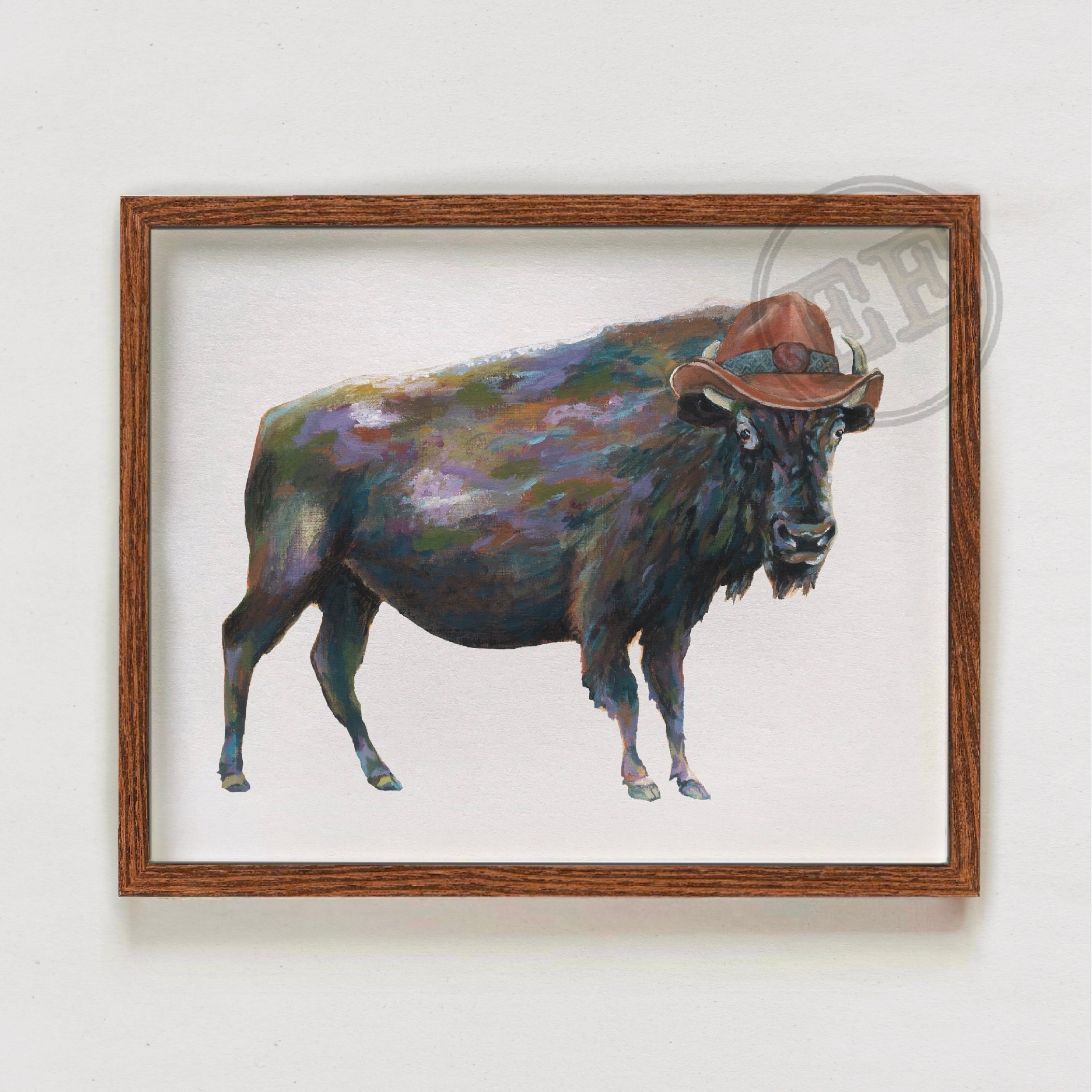Bison Art Print 8x10 Western Aesthetic Home Decor Print Buffalo Wall ...