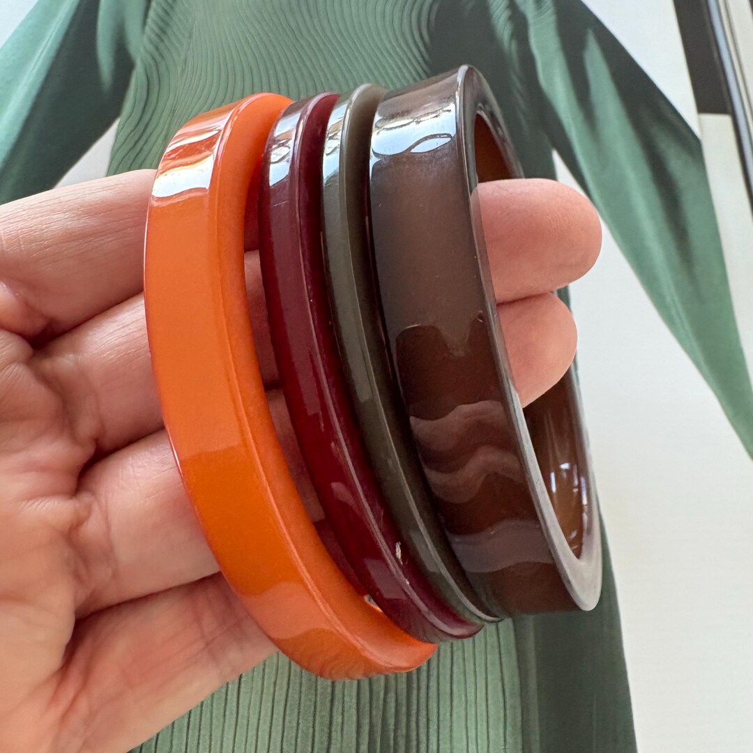 Set of 5 Vintage Lucite Bangles. Autumn Tones. - Etsy