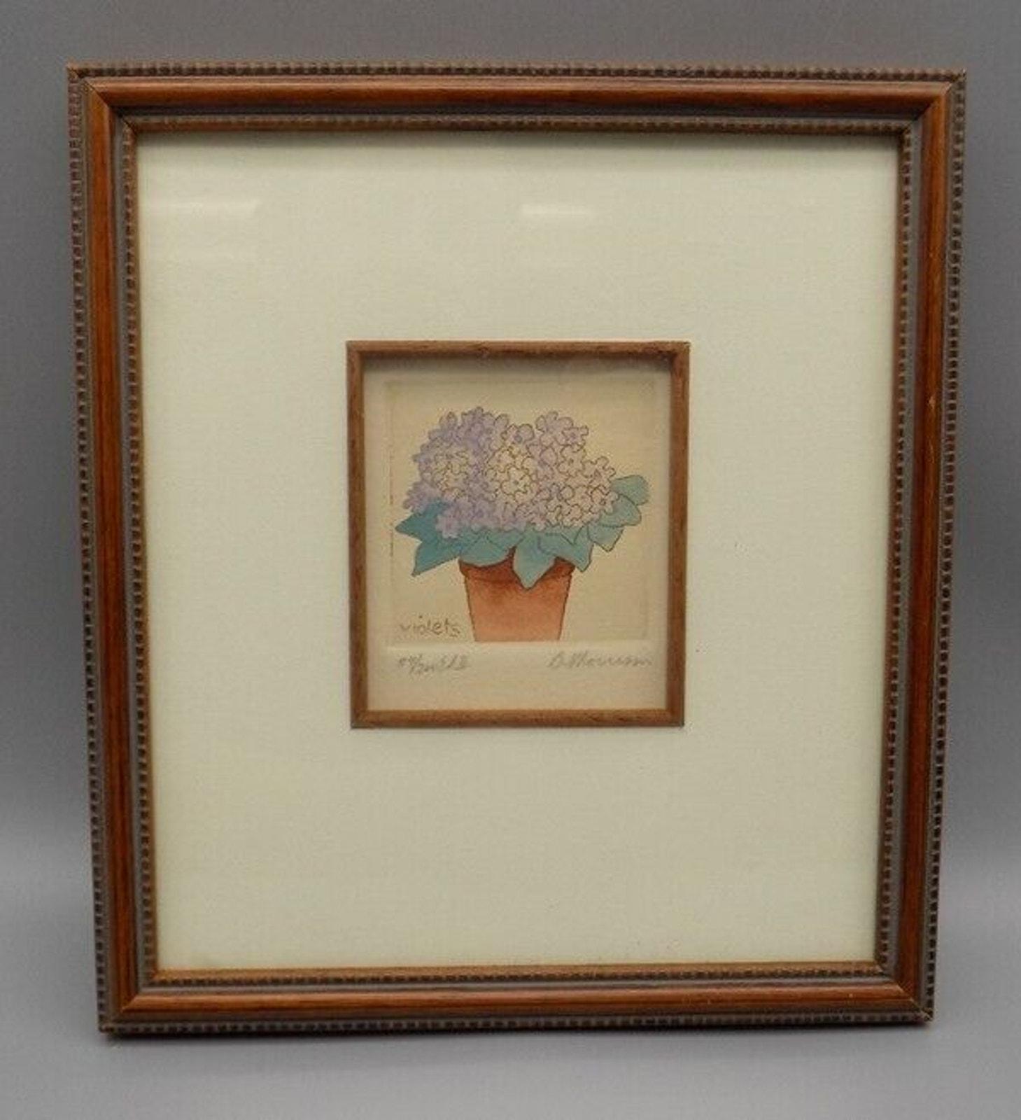 Brooke Morrison Signed Numbered Print Violets 84/20 Edition II Block ...