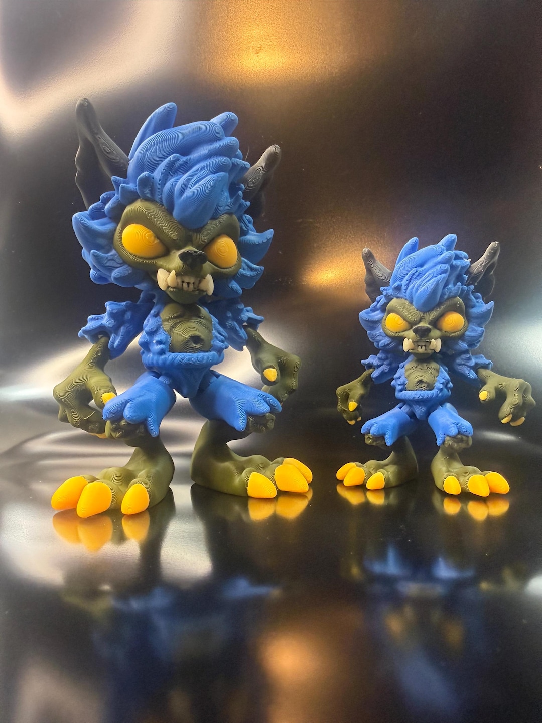3D Printed Colorful Werewolf Figurine | Fun Monster Decor | Cute ...