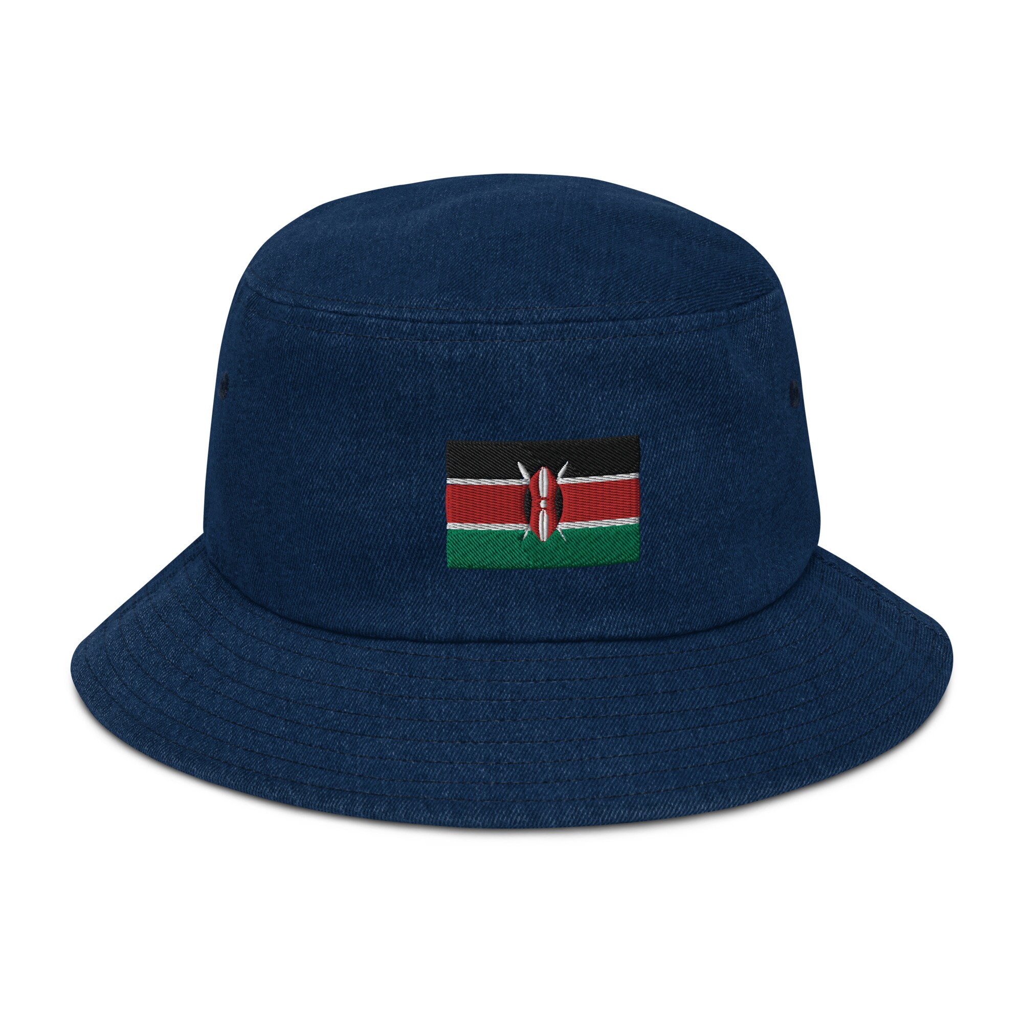 Kenyan Denim Bucket Hat, Kenya Hat, Embroidered Hat, Kenyan Flag, East ...