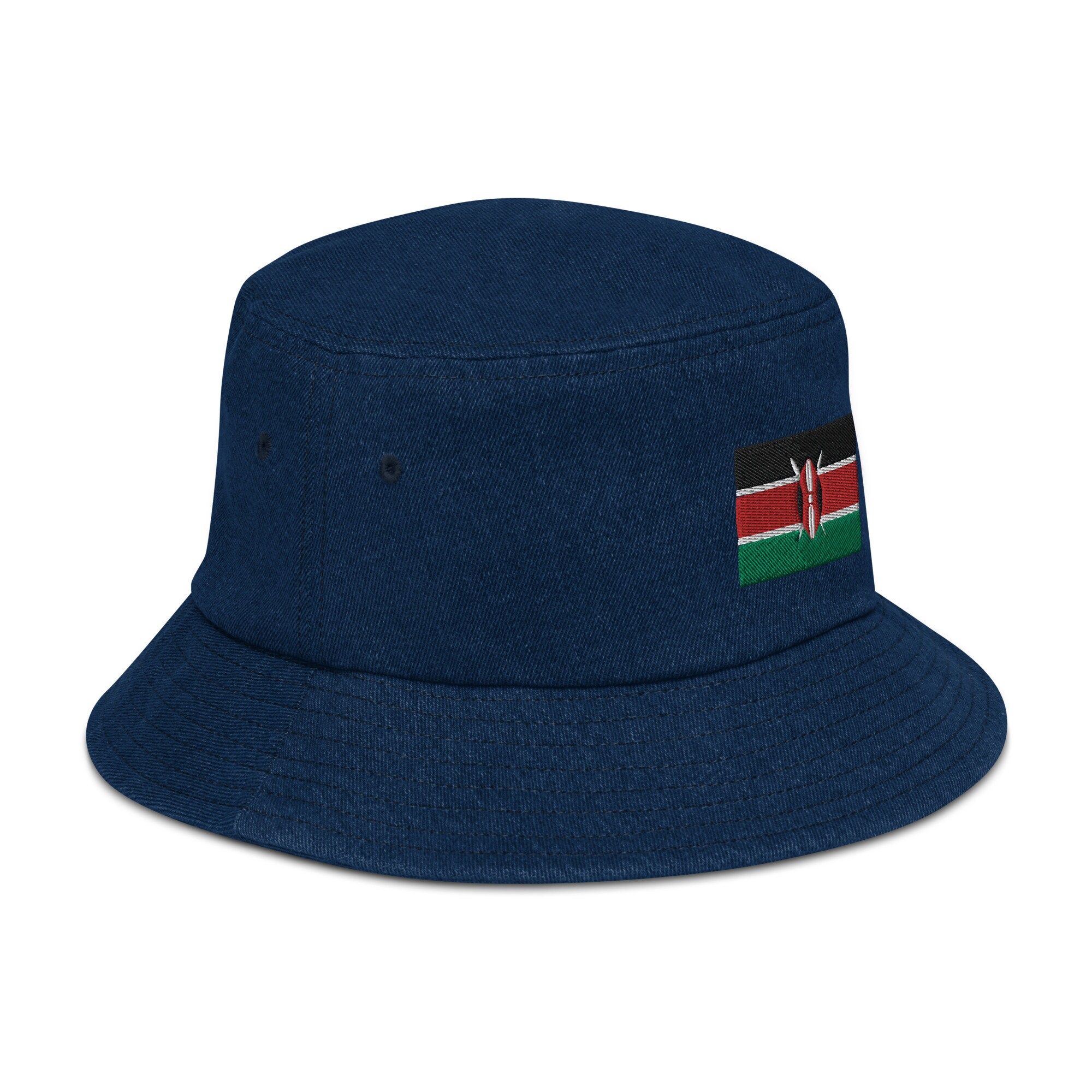 Kenyan Denim Bucket Hat, Kenya Hat, Embroidered Hat, Kenyan Flag, East ...