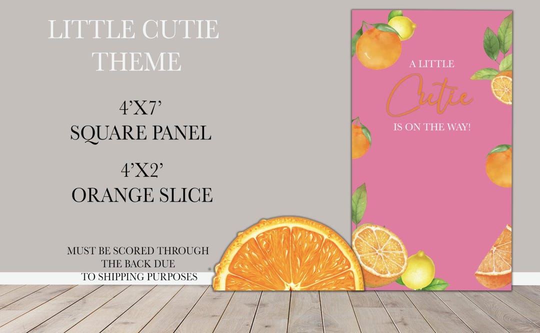 Backdrop Panel Little Cutie Theme, Cutie Theme Party Decor, UV Printed ...