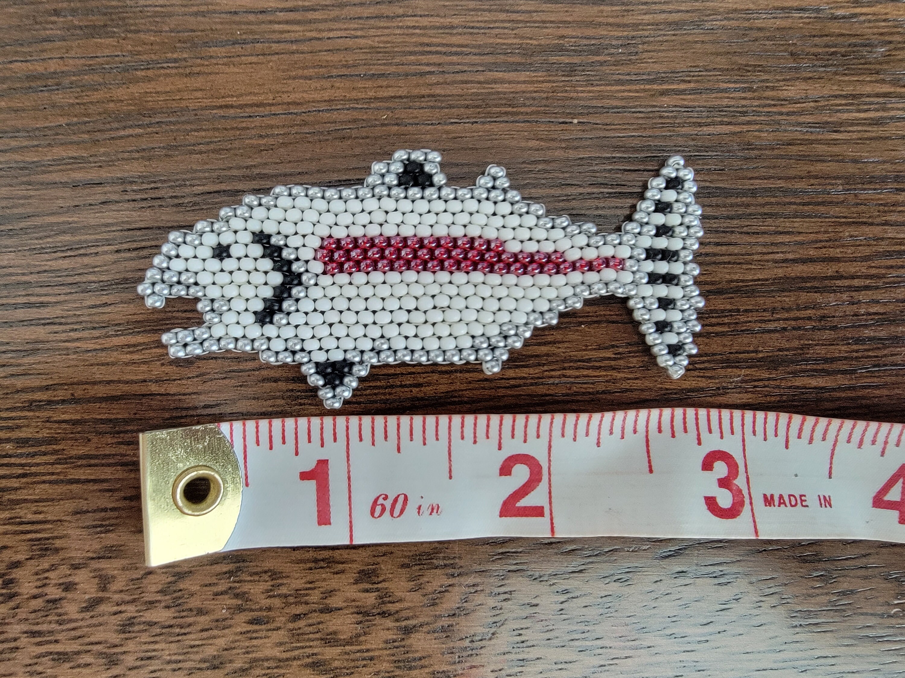 2D Salmon Beaded Figure - Etsy