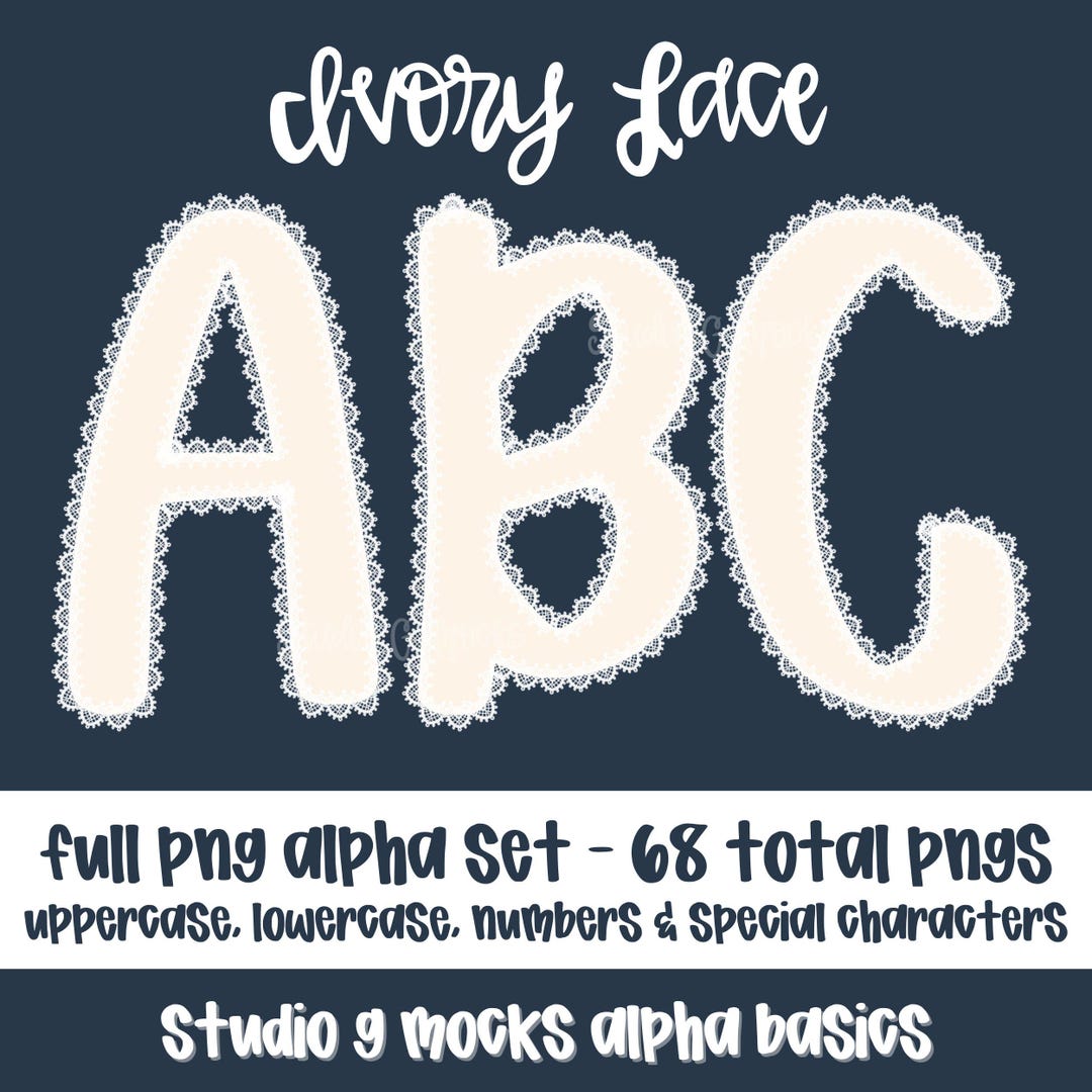 Lace Alphabet Set, Ivory Lace Alpha Set, Boho Lace ABC Lettering, Basic ...